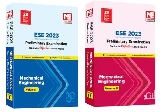 ESE 2022 Prelims exam; Mechanical Engineering Topicwise objective solved papers volume 1 and 2 ...