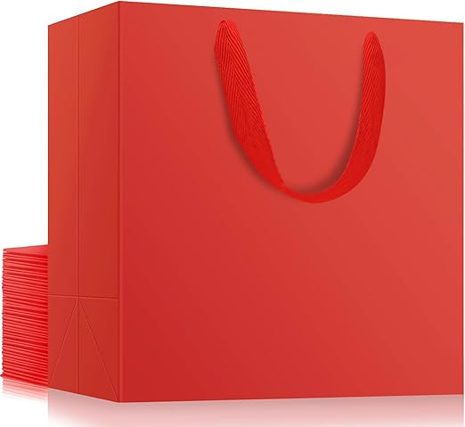 Amazon.com: EUSOAR Large Red Shopping Bags, 20 Pack 12.5x4.5x11 inches ...