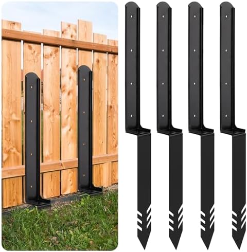 Ecmln 4PCS 2.55Ft Fence Post Repair - Heavy Duty Steel Fence Post ...