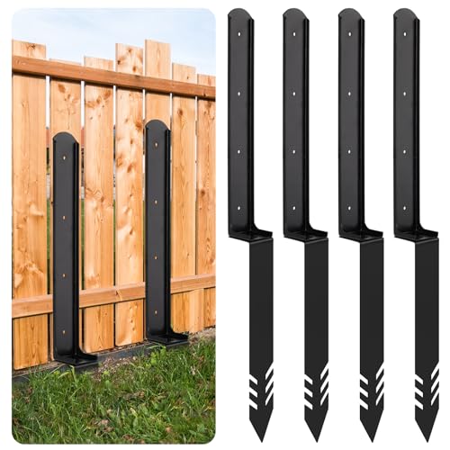 4PCS 2.55Ft Fence Post Repair - Heavy Duty Steel Fence Post Repair ...