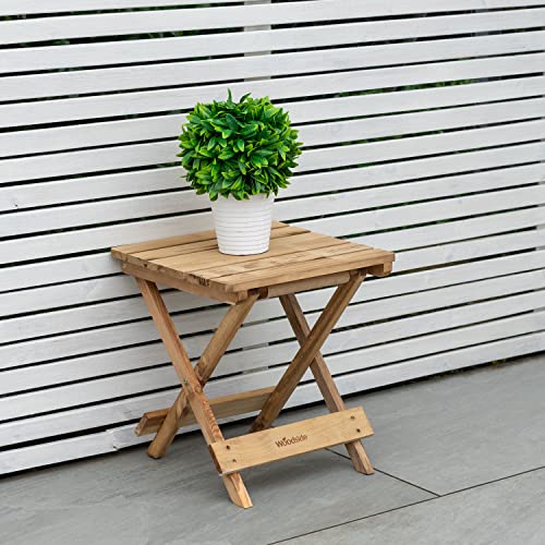 Woodside Folding Coffee Side Snack Table Wooden Garden Patio Furniture ...