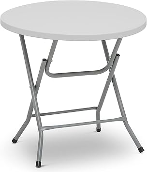 Amazon.com: Magshion 31" Round Folding Table Gray Foldable Plastic Card ...