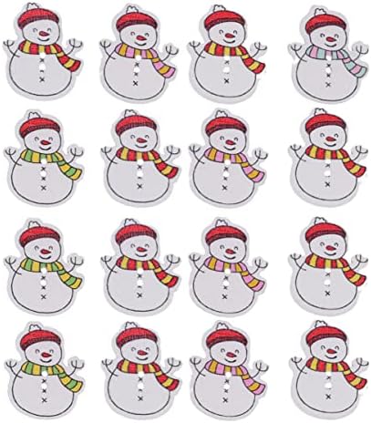 SUPVOX 50pcs Cartoon Snowman Buttons Christmas Resin Snowman Buttons ...