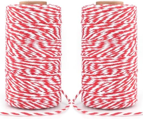 jijAcraft Christmas String, 328 Feet Red Green and White Bakers Twine ...