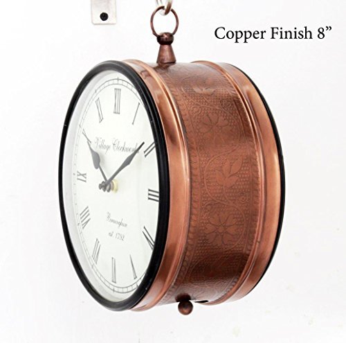 Buy Home and Bazaar Traditional Rajasthani Station Clock Copper Finish ...