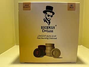 Coconut Charcoal.Richman Quick Light Fast Hookah Shisha Charcoal 33mm ...