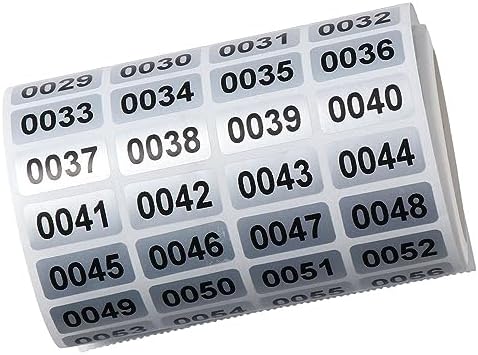 Amazon.com : dohobby 2000PCS Number Stickers Inventory Stickers Asset Tags Consecutive Number ...