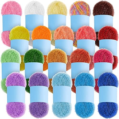 Amazon.com: TOBI'S YARN Scrubby Yarn Bundle - 10 Assorted Color Sparkle ...