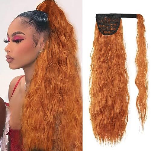 Amazon.com : Corn Wave Ponytail Extension Clip in - 22 Inch Long Wavy ...