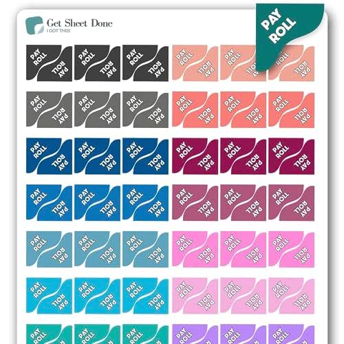 Amazon.com: Payroll Corner Planner Stickers / 96 Vinyl Stickers (1/2 ...