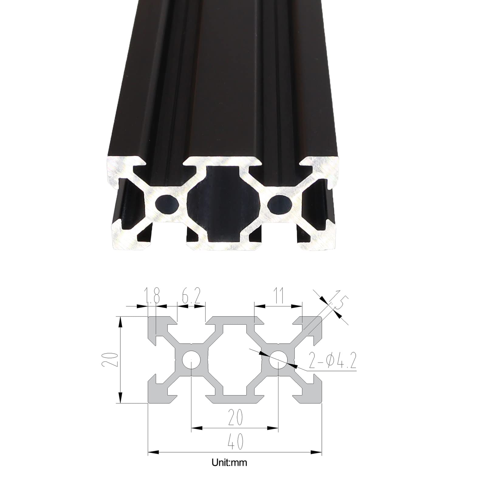 Snapklik.com : 2pcs 350mm V Slot 2040 Aluminum Extrusion European ...