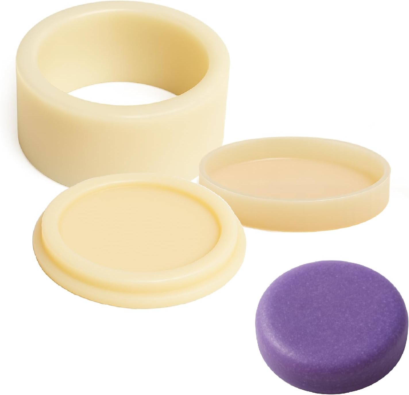 Amazon.com: DIY 2.5inch Flat Round Soap Mold ，Handmade Shower Steamer ...