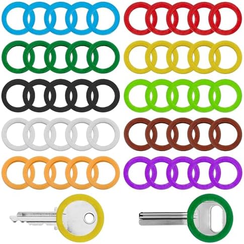 Amazon.com : 100PCS Key Caps Tags, Plastic Key Identifier Rings Key ID ...