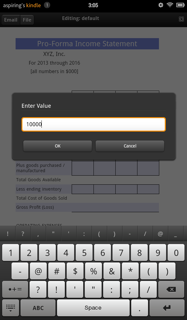Proforma Income Statement: app su Amazon Appstore