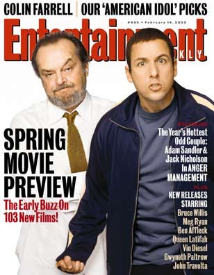 Entertainment Weekly Magazine #695 : Jack Nicholson and Adam Sandler ...