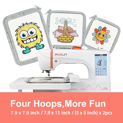 POOLIN EOC06 Embroidery Machine 7.9x11 Inch Large Area for Clothing ...