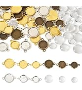 Amazon.com: Bestewelry 20Pcs Bezel Pendant Trays 10 Styles Vintage ...