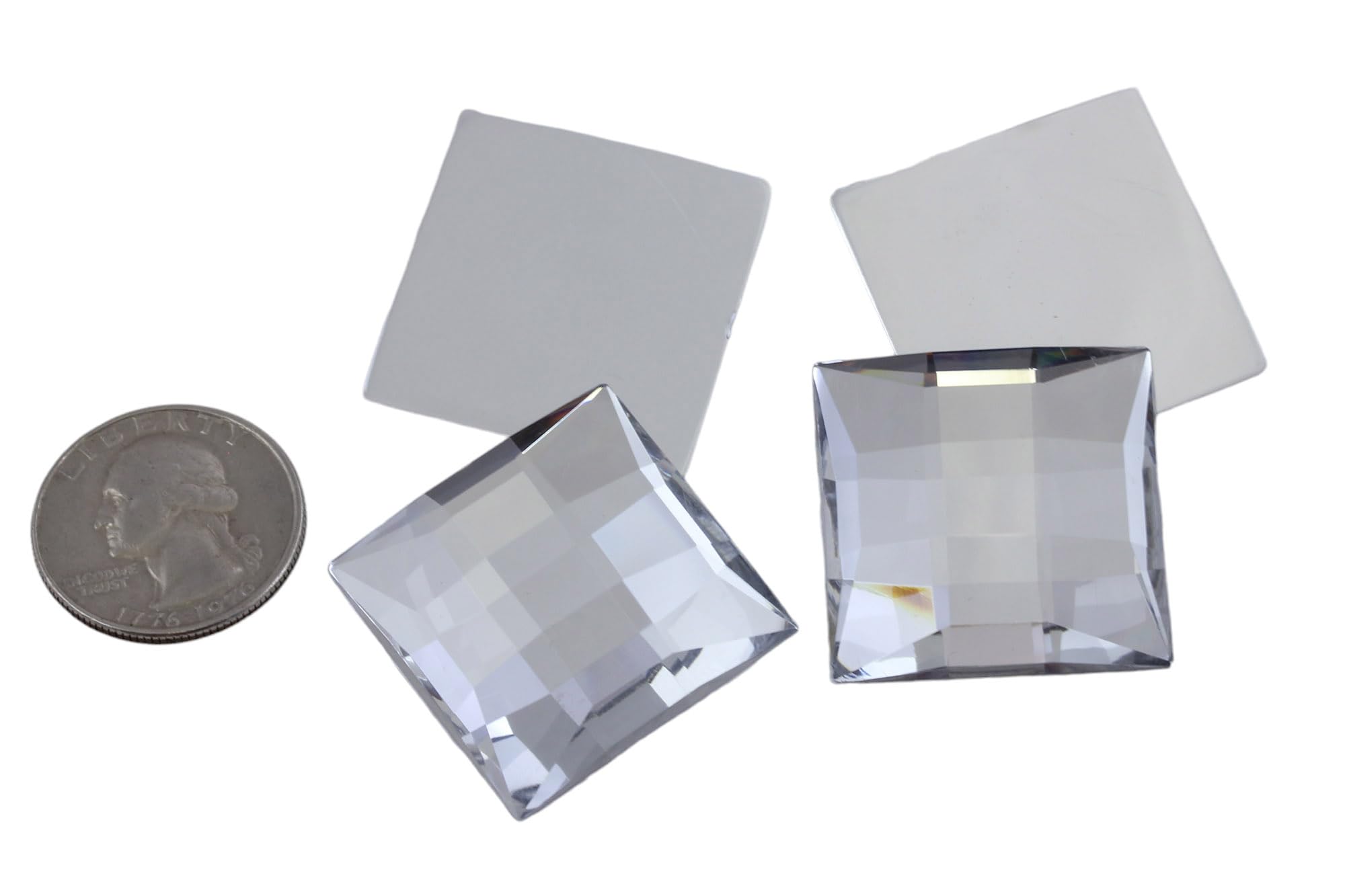 Amazon.com: Allstarco 30mm Large Flat Back Acrylic Square Gems ...
