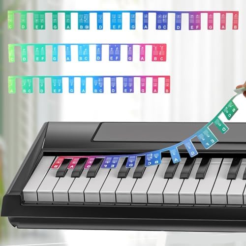 Piano Keyboard Stickers, 88 Keys Full Size Piano Note Labels Music ...