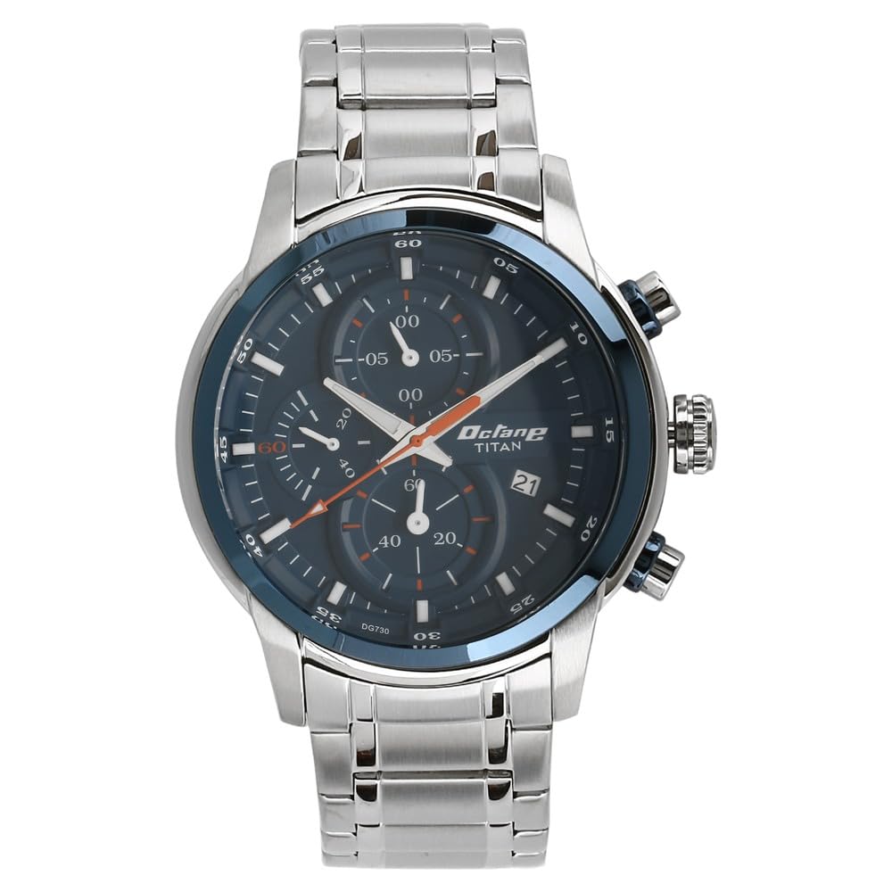 Titan Octane Chronograph Blue Dial Men Watch -NM90086KM01 / NL90086KM01 ...