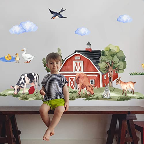 SUPERDANT Farm Landscape Animals Wall Stickers 8 Style Farm Animals ...