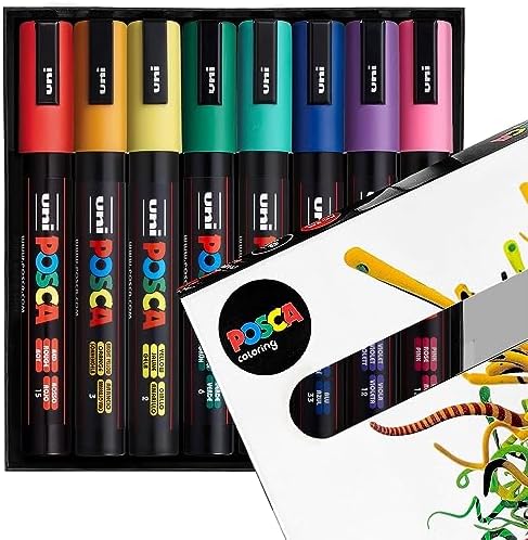 Posca Colouring - PC-5M - Pack of 10 Colours : Amazon.co.uk: Home & Kitchen