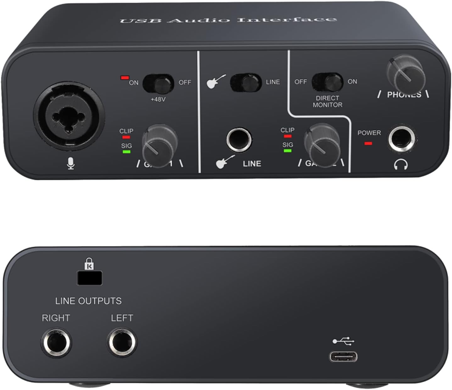 Amazon.com: USB Audio Interface with Dual XLR for Recording, Streaming ...