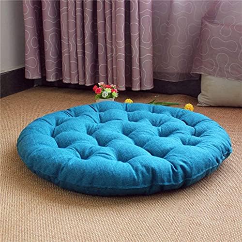 Japanese Round Futon,Large Linen Tatami Floor Pillow,Thicken Tufted ...