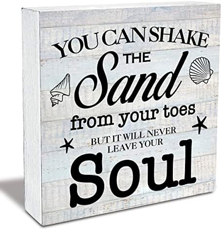 Amazon.com : Rustic Beach Wood Box Sign You Can Shake the Sand from ...