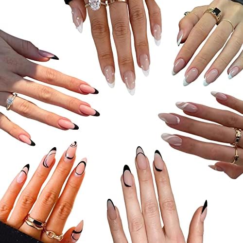 Amazon.com: 6 Packs (144 Pcs) Almond Press on Nails Pack, OPkssnails ...
