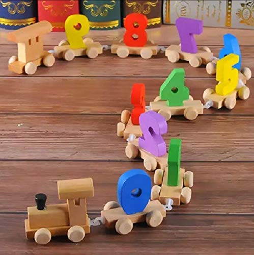 Buy Kunslter Digital Number 0-9 Train Toy Set Wooden | Fun Learning ...
