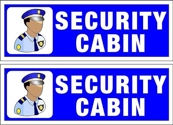 S.K Security Cabin Safety & Warning Sign Board Non Tearable Sticker ...