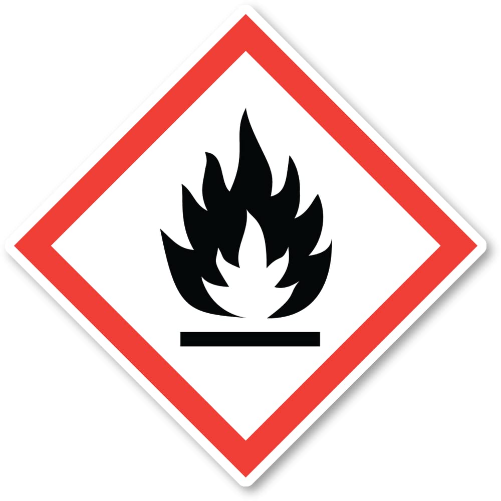 Flammable, Hazard Symbol UN/GHS Hazard Pictogram - Sticker: 20 cm, Pack ...