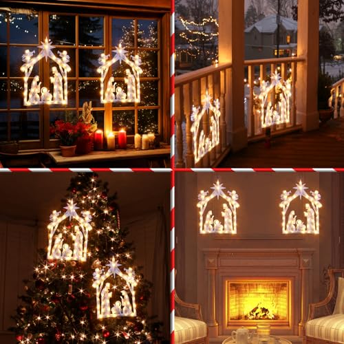Marchpower Lighted Christmas Window Decorations Indoor, Christmas ...