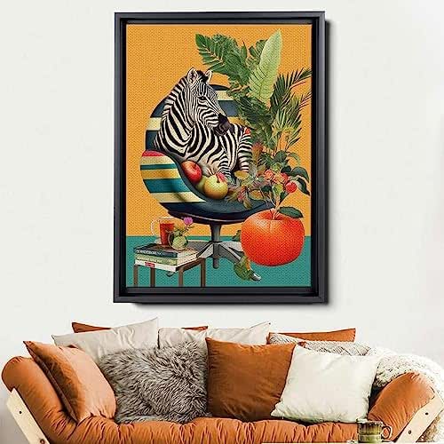 Amazon.com: Zebra Reading Newspaper, Animal Print - Colorful Botanical ...