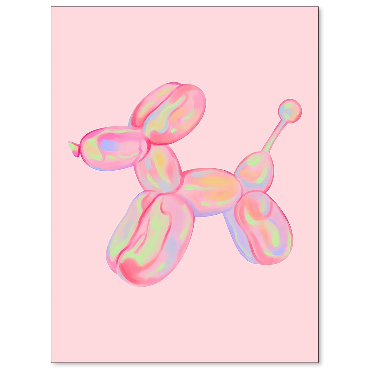 Amazon.com: Funny Cute Balloon Dog Poster Trendy Pink Aura Gradient ...