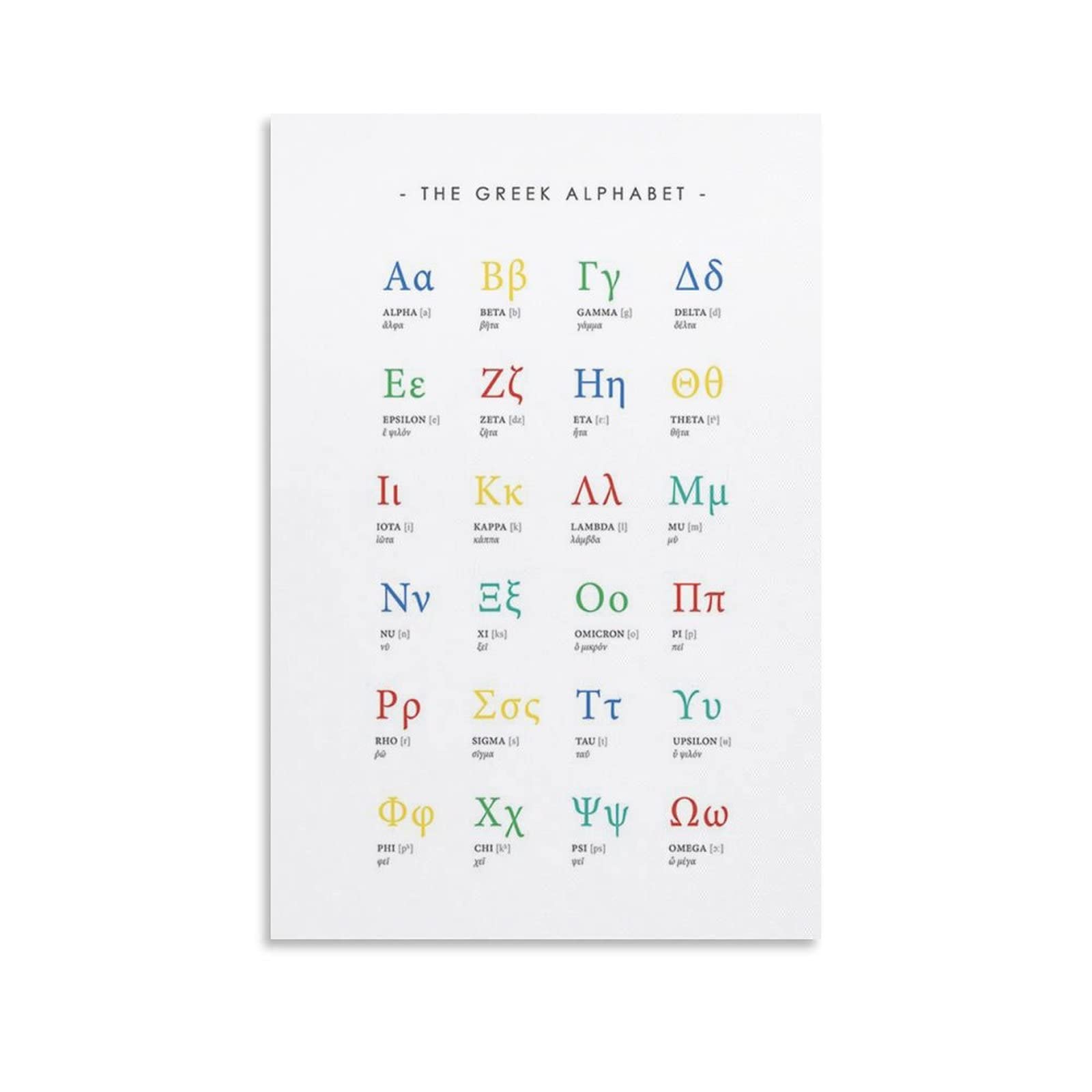 Amazon.com: Ozibgs Greek Alphabet Poster Children Educational Wall Art ...
