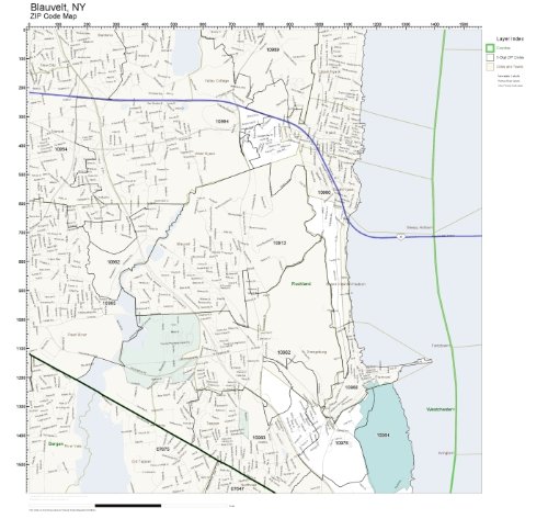 ZIP Code Wall Map of Blauvelt, NY ZIP Code Map Not Laminated: Amazon ...