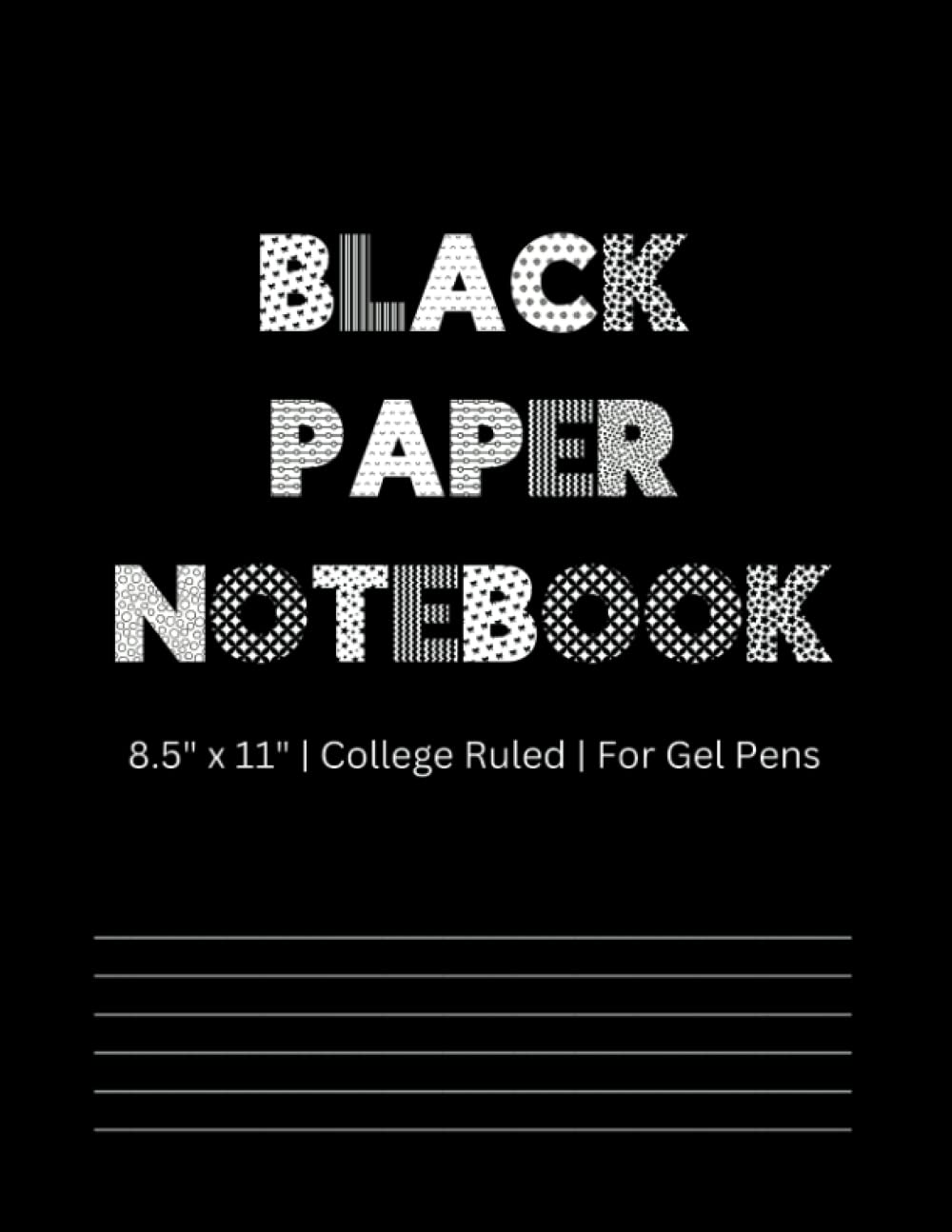Amazon.com: Black Paper Notebook (Large Size): 8.5" x 11" | College ...