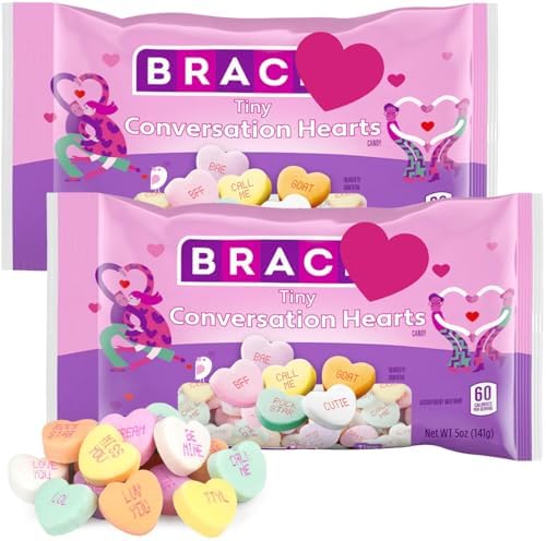 Amazon.com : Tiny Conversation Hearts Candy, 2 Packs of Valentine’s Day ...