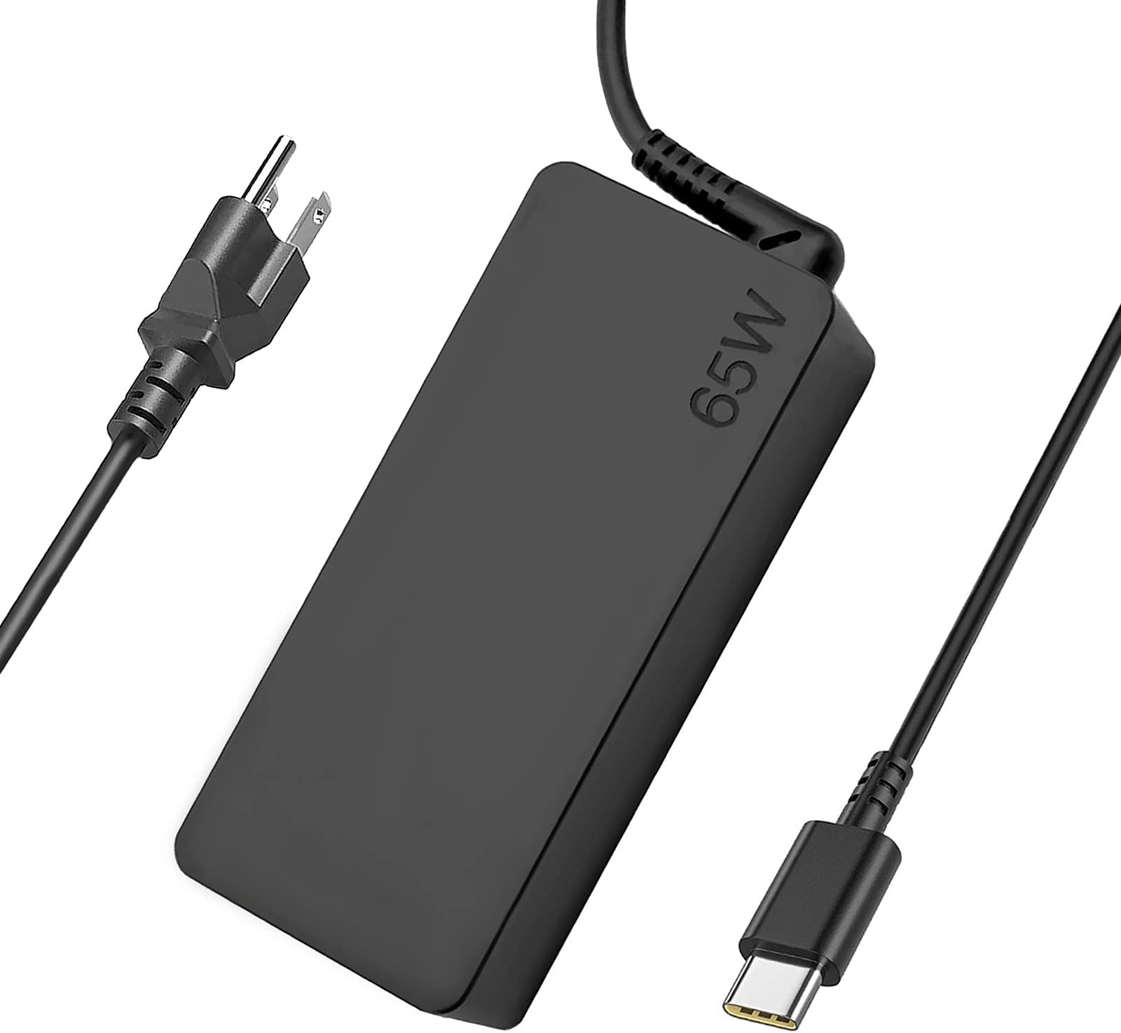 Amazon.com: Lenovo 65w USB Type C Ac Adapter 4X20M26268 with 2 Prong Power Cord Included, Black ...