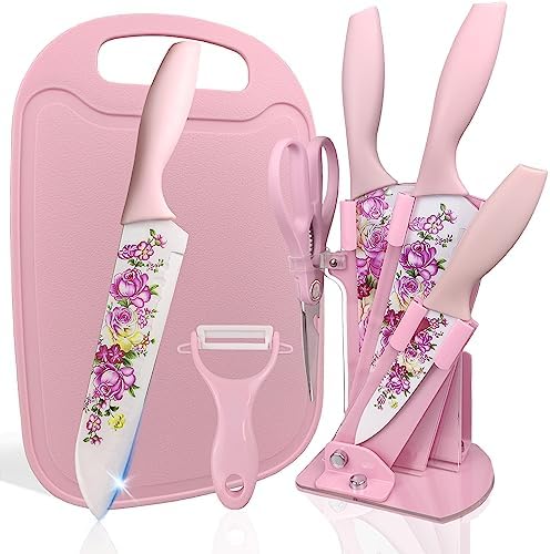 Amazon.com: Tinor Knife Set, 7-Piece Kitchen Knife Sets with Block, 3 ...