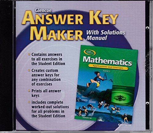 Buy Mathematics: Applications and Concepts, Course 3, Answer Key Maker CD-Rom Book Online at Low ...