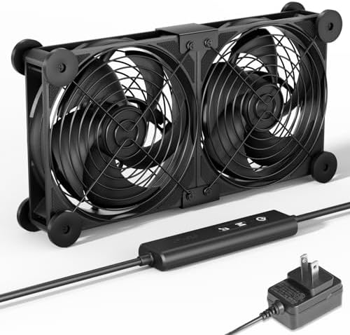 upHere Big Airflow 2 x 120mm 240mm Computer Fan with AC Plug Cabinet ...