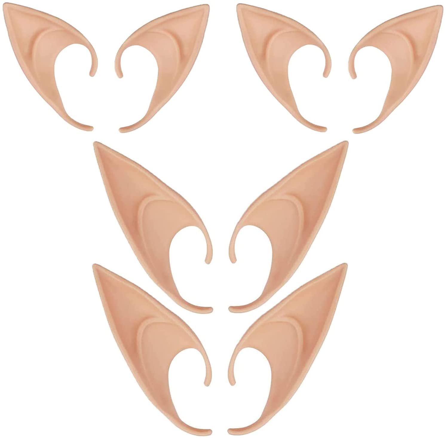 Buy WANGZAIZAI 4 Pairs Elf Ear Latex Elf Ears Soft Elf Ears Set Pointed ...