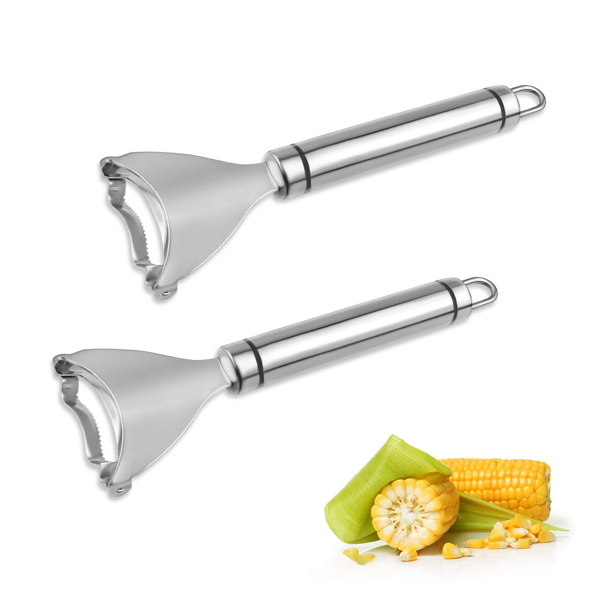 Amazon.com: 2 Pcs Corn Peeler Corn Cob Stripper Tool Stainless Steel ...