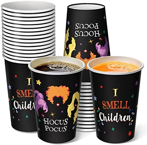 Amazon.com: Halloween Cups - 12 Plastic Lids Straws Pumpkin School ...