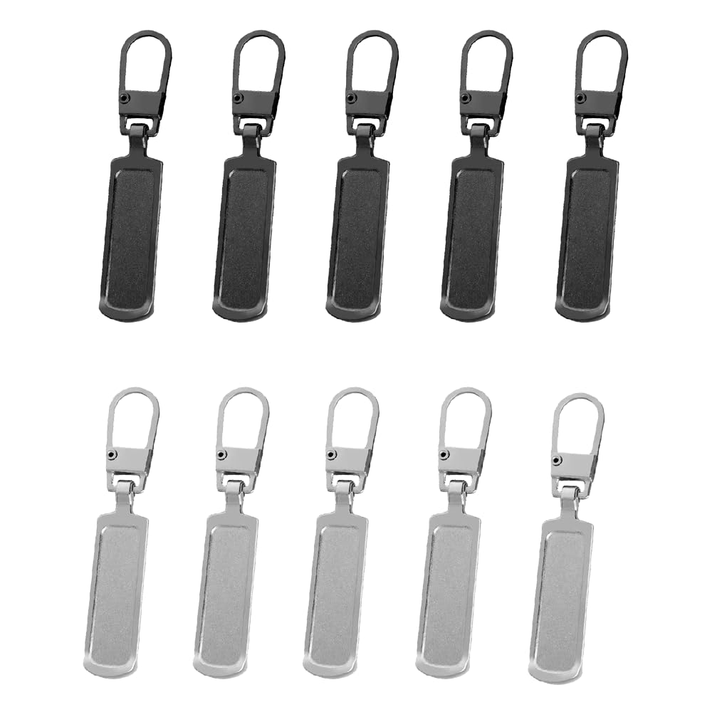 Spare Zipper Pull, 10 Piece Metal Zipper Pull, Removable Metal Zipper ...
