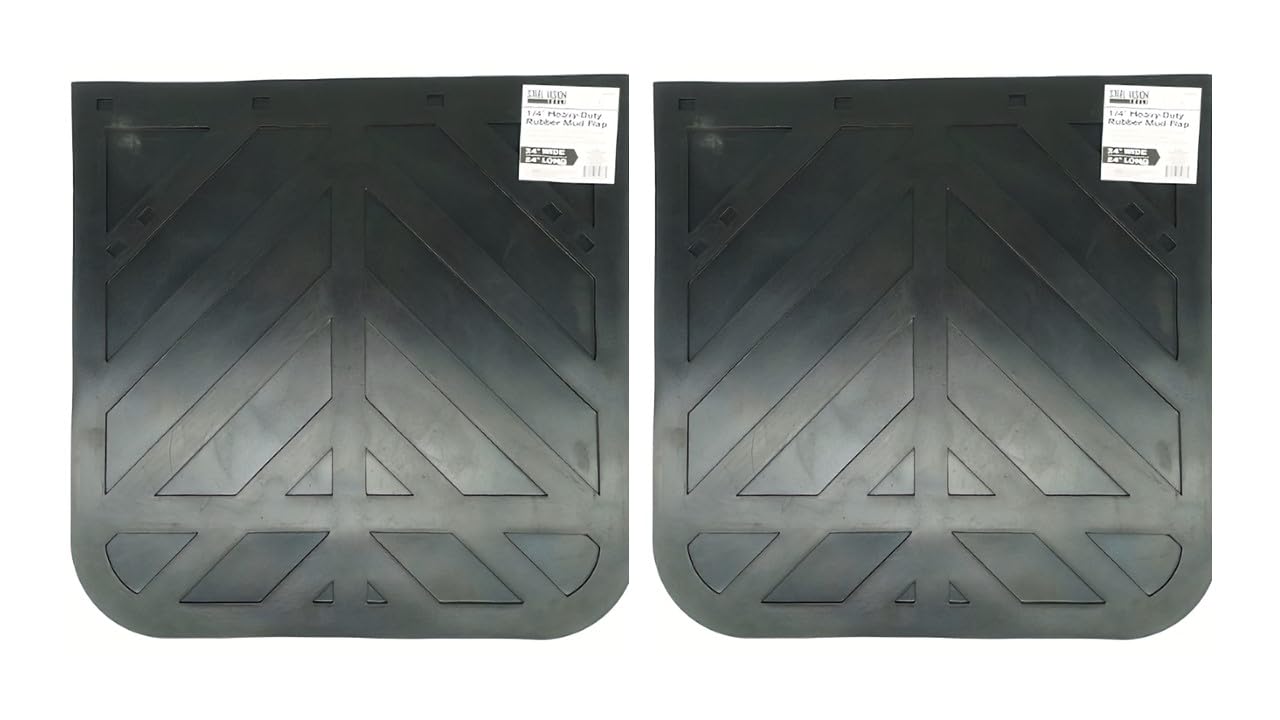 Amazon.com: SteelVision (2 Pieces) Black Semi Truck and Trailer Mud ...