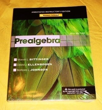 Prealgebra Annotated Instructor's Edition AIE w/ Answers Included 6th ...
